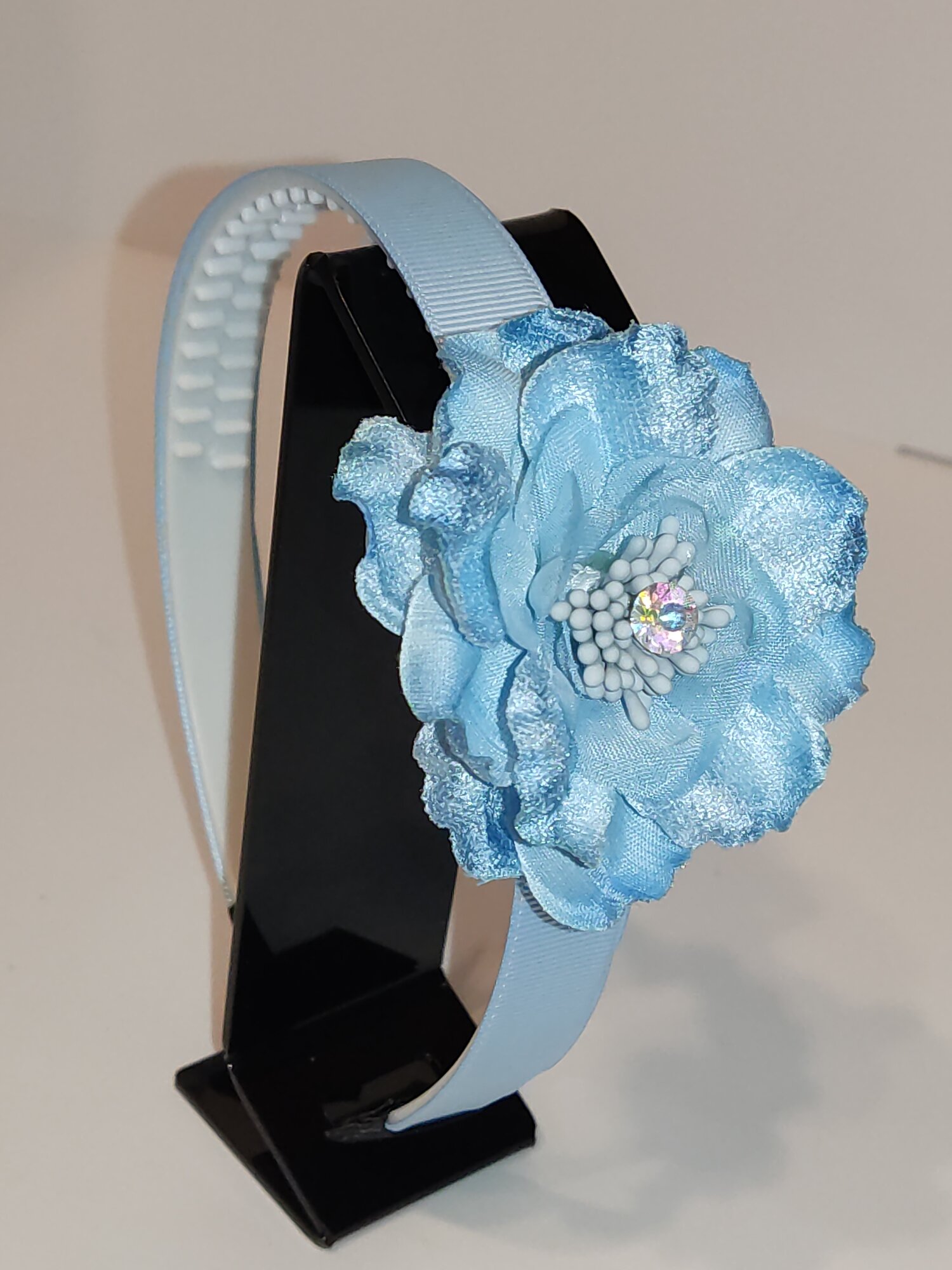 Ободок для волос "Цветок", цвет голубой