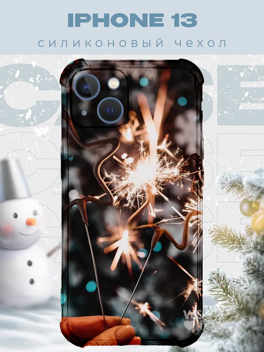 Новогодний чехол для телефона iPhone 13 елка