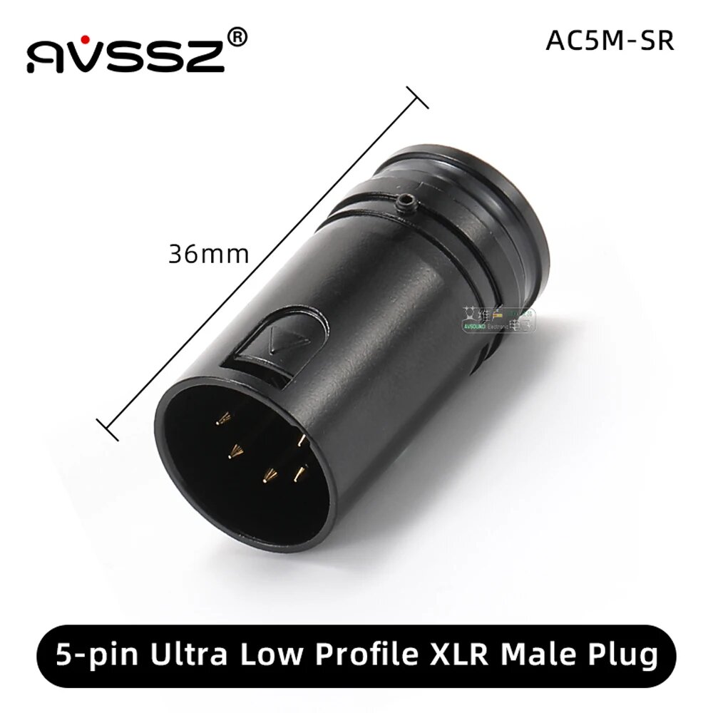 5-pin XLR Male Ultra Low Profile Plug AVSSZ