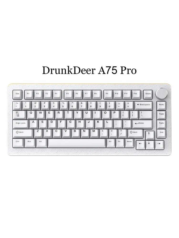 DrunkDeer Игровая клавиатура проводная A75 Pro магнитная Клавиатура с подсветкой быстрого запуска Механическая переключатель 75%, Английская раскладка, белый