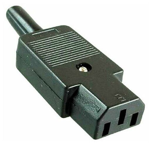 Розетка С13 на компьютерный кабель разборная Premier 3-021 220в 10A 2.5кВт - чёрная