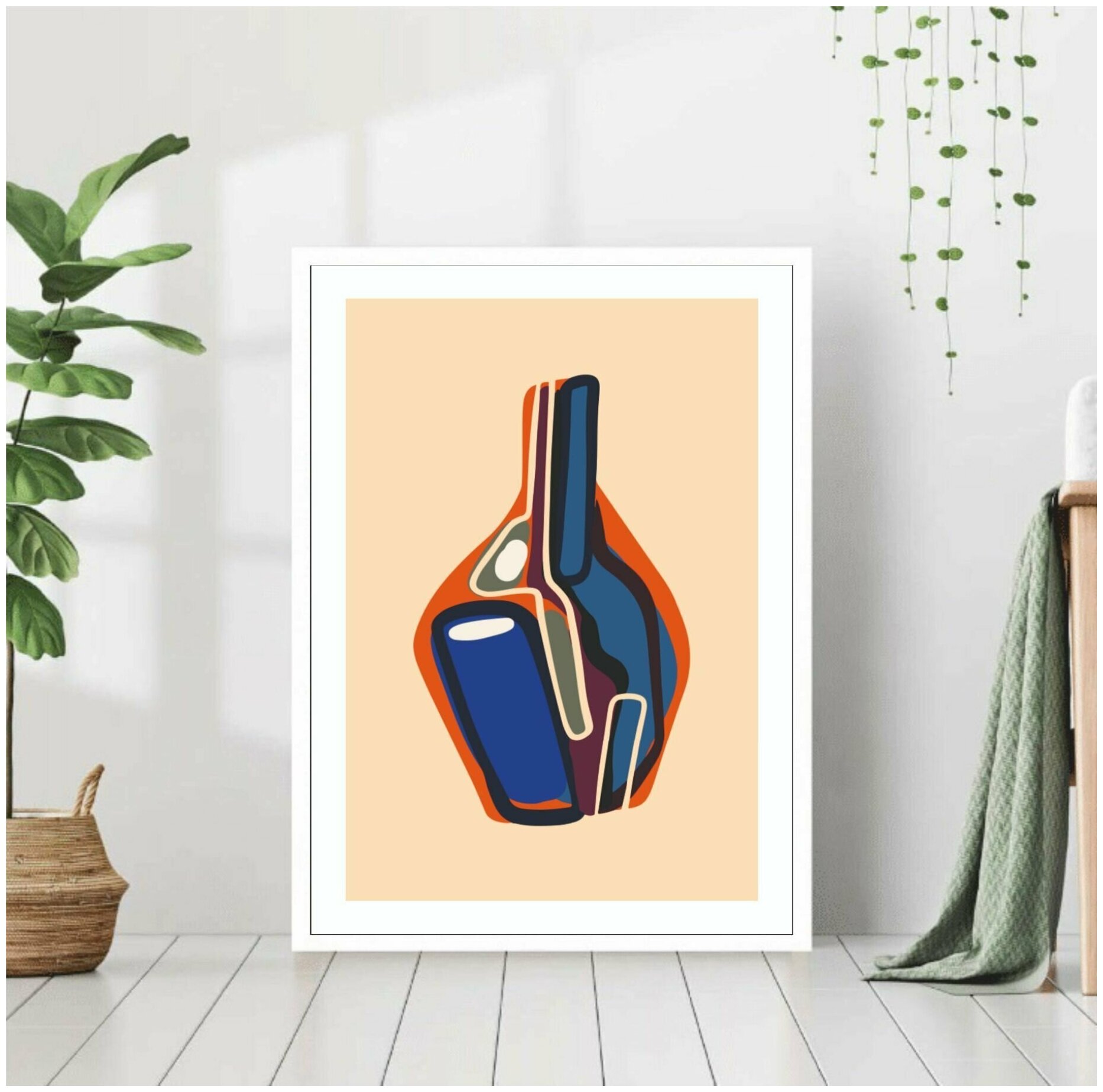 Постер "Ваза из стекла" 40x50 в белой рамке на стену для интерьера