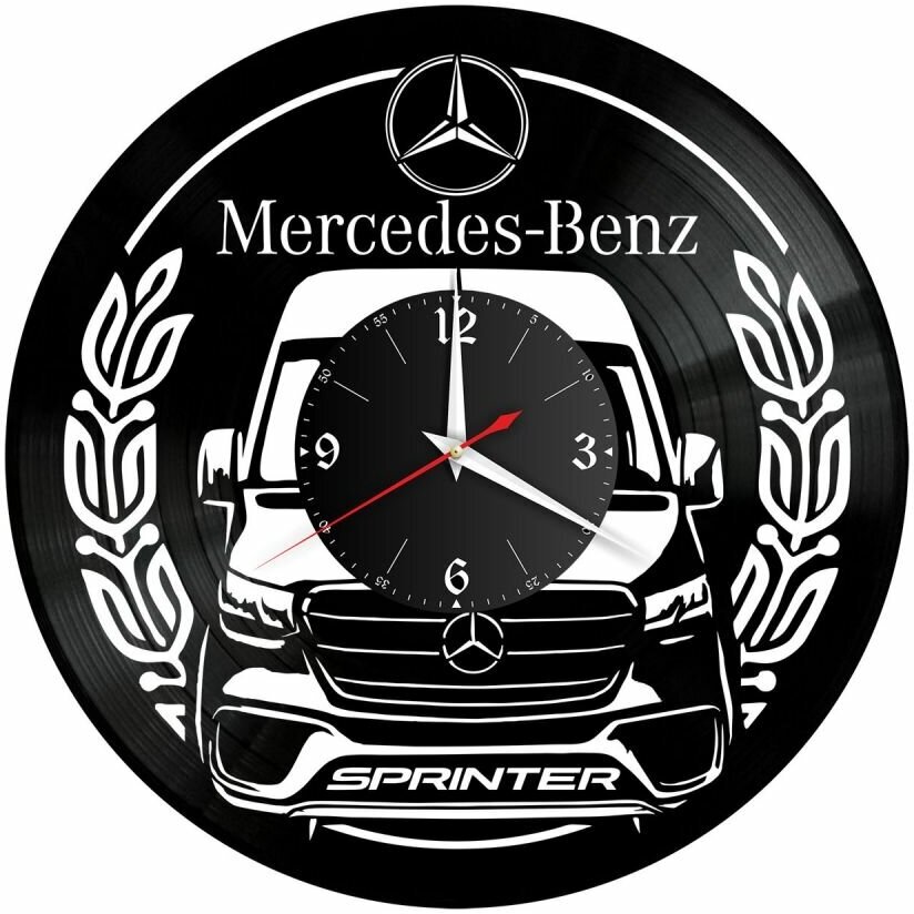 Часы из винила Redlaser "Mercedes Sprinter, Мерседес Бенц Спринтер" VW-10423