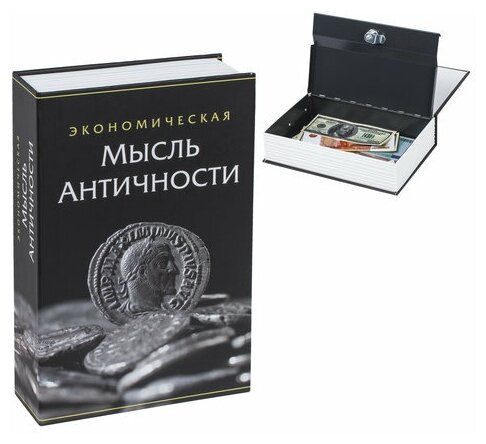 Сейф-книга BRAUBERG Экономическая мысль античности, 55х155х240 мм, ключевой замок, BRAUBERG, 291053