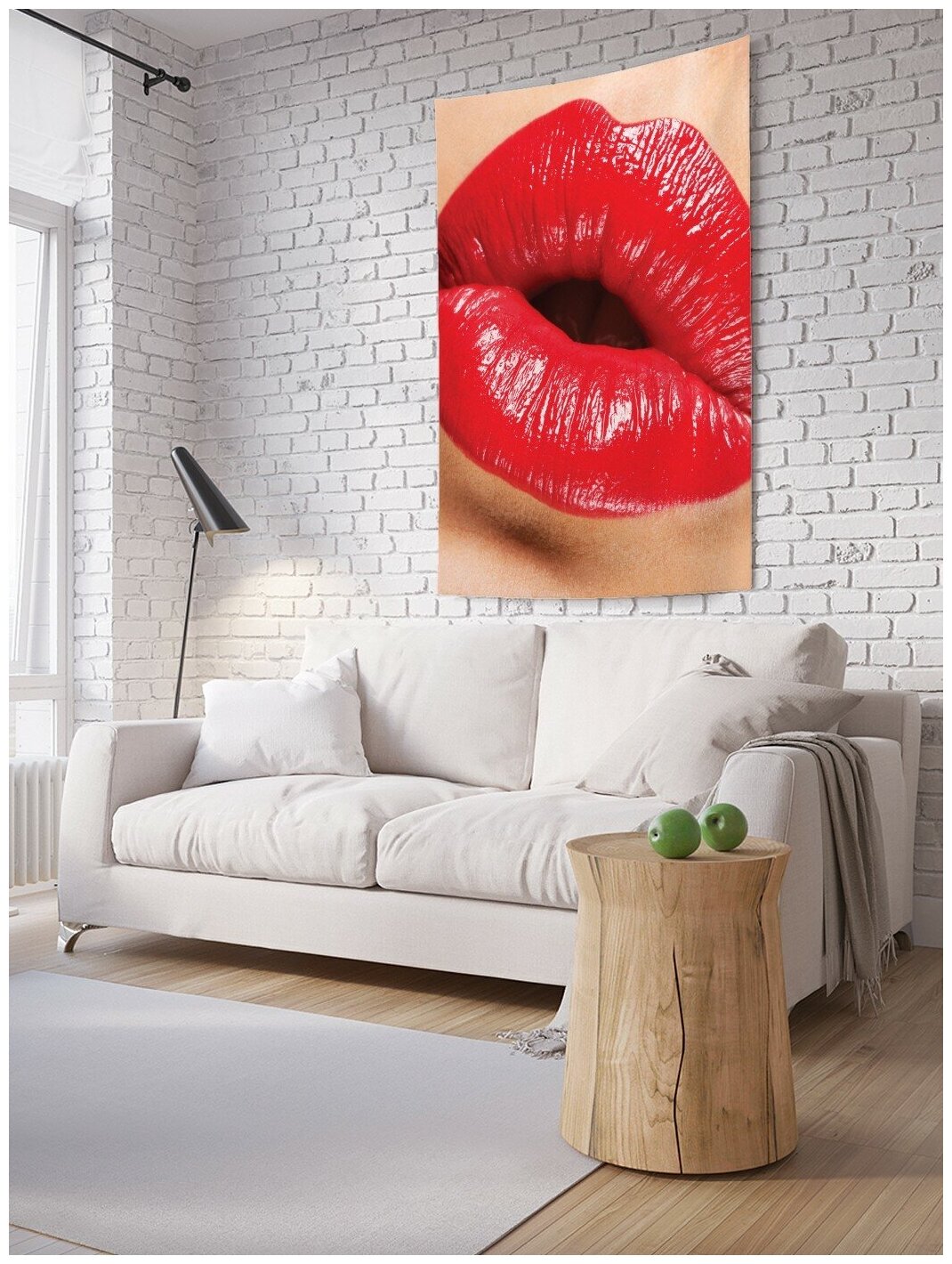 Фотопанно на стену тканевый вертикальный постер "Страстный поцелуй", 100х150 см, JoyArty