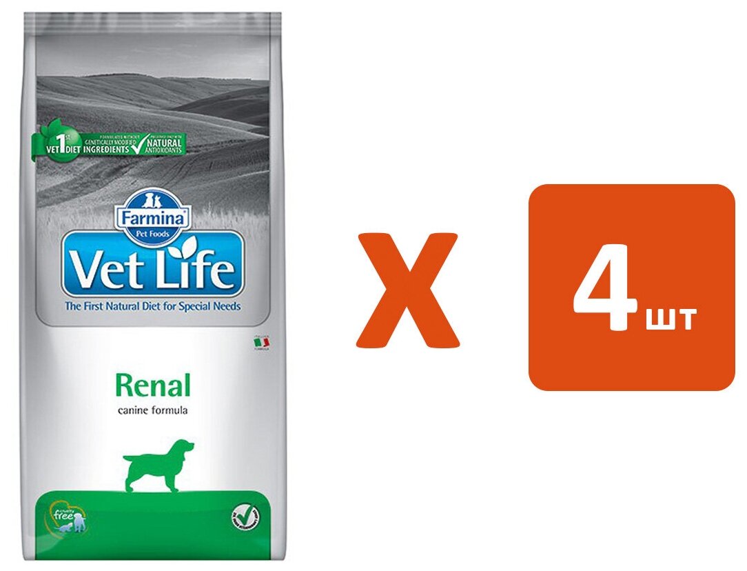 FARMINA VET LIFE CANIN RENAL для взрослых собак при почечной недостаточности (2 кг х 4 шт)