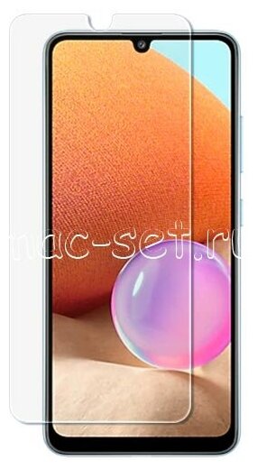 Защитное стекло для Samsung Galaxy A32 A325 прозрачное на плоскую часть экрана