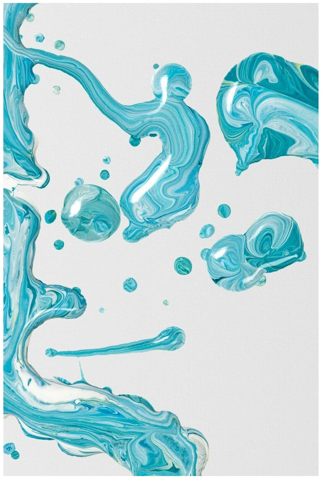 Постер / Плакат / Картина Эстетические голубые капли 50х70 см в подарочном тубусе