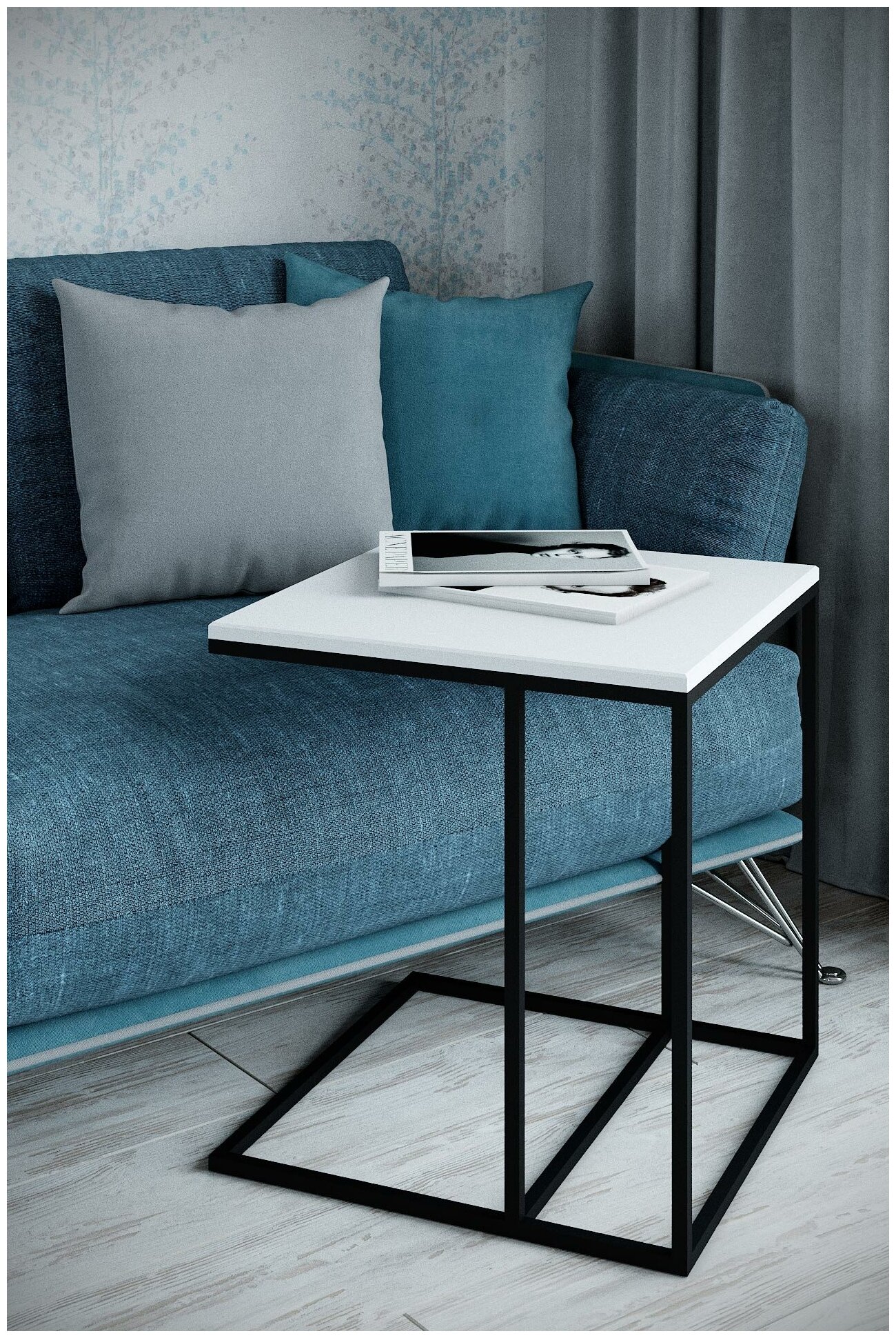 Стол придиванный для гостиной Эгрет Prime, МДФ, лофт, цвет белый, 55х50х50 см