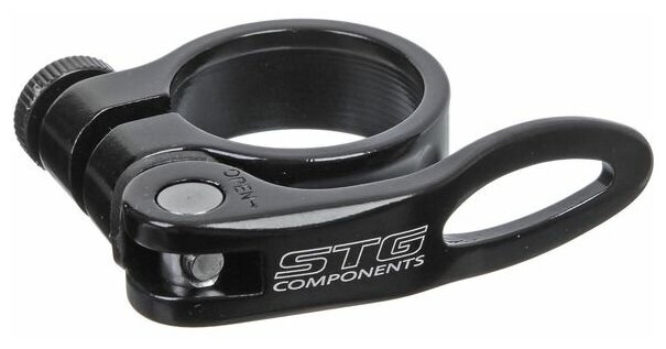 Хомут подседельный STG, KC-88 34,9мм с логотипом STG, черный