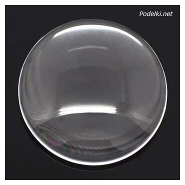 Кабошон стеклянный Круглый 0006128 прозрачный 20 мм, цена за 1 шт.