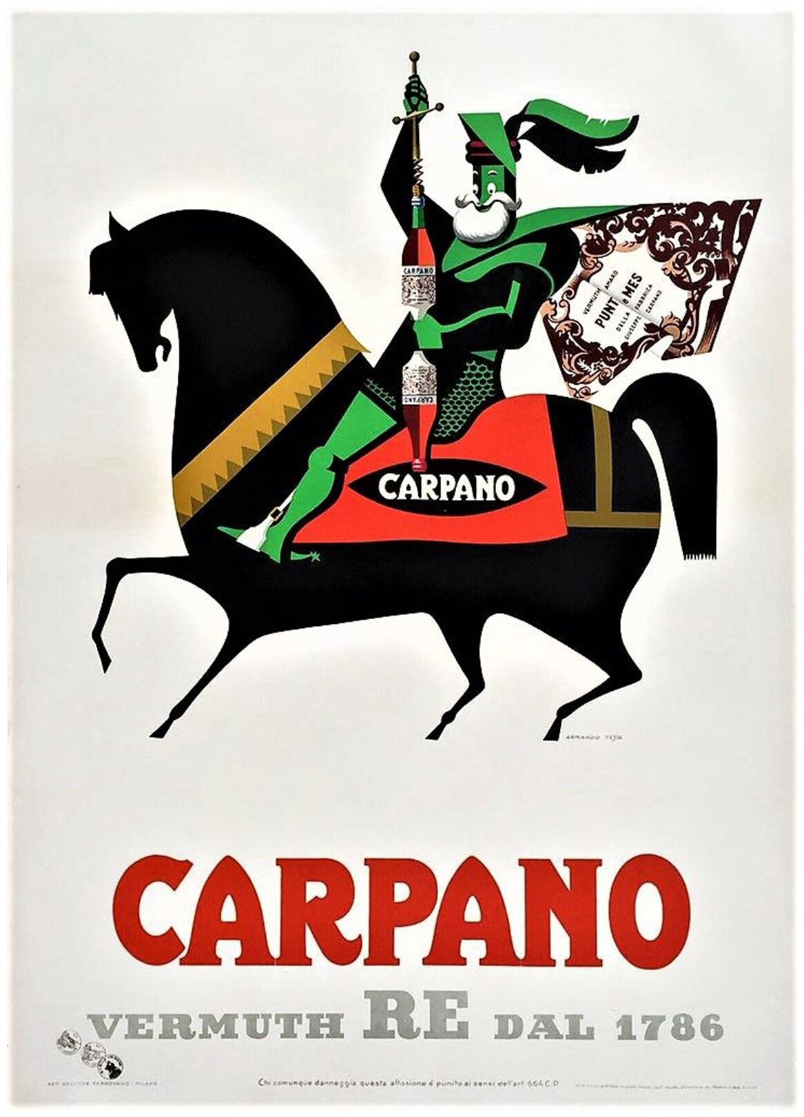 Постер / Плакат / Картина Рыцарь на коне 40х50 см в подарочном тубусе