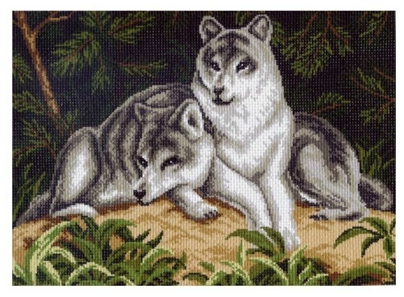 Рисунок на канве Матренин Посад "Волчья пара", 37x49 см