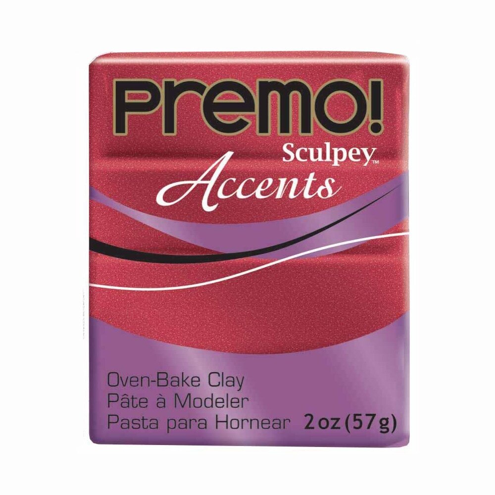 Полимерная глина "Sculpey" Premo PE02 57 г 5051 красный с блестками