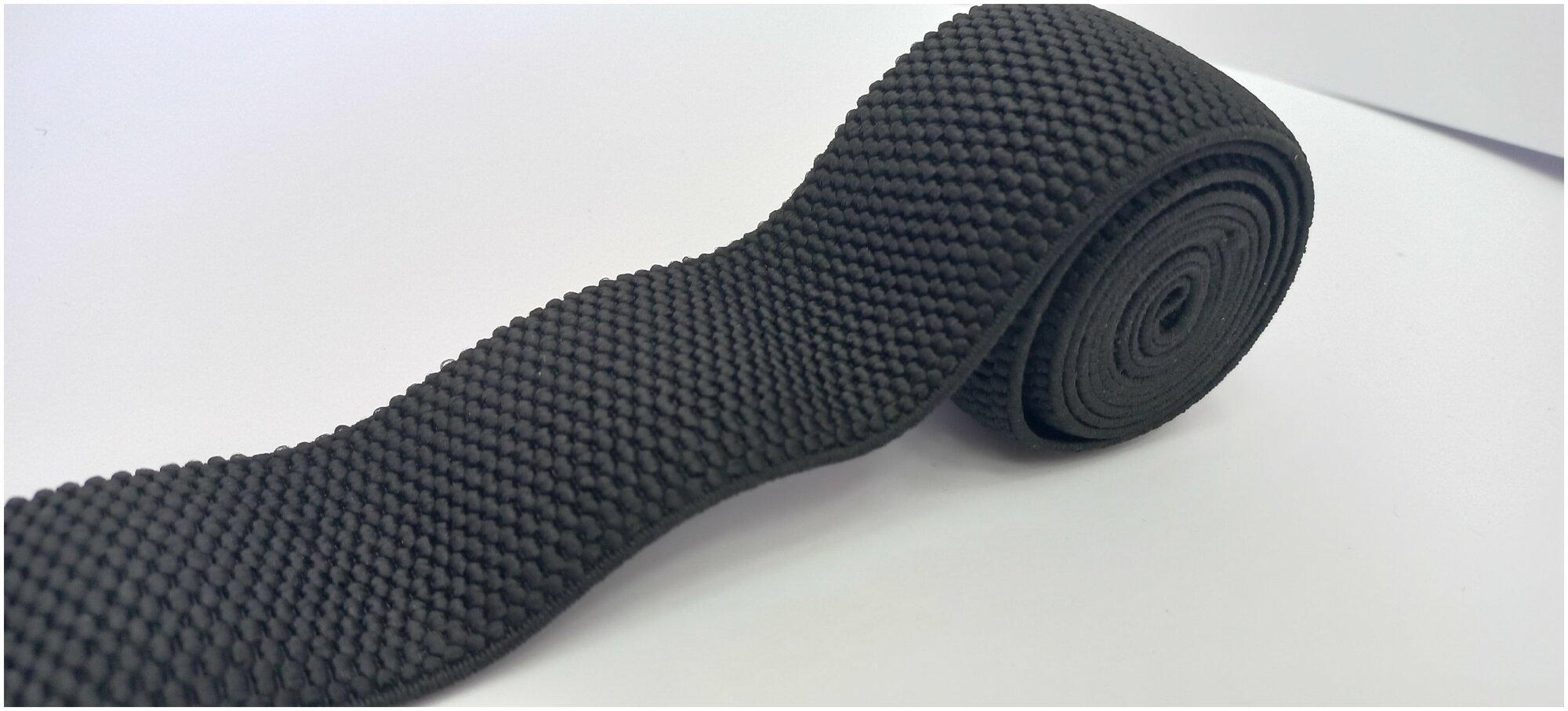 Резинка тканая Raccoonya декоративная 70мм Support (намотка 25м), черный