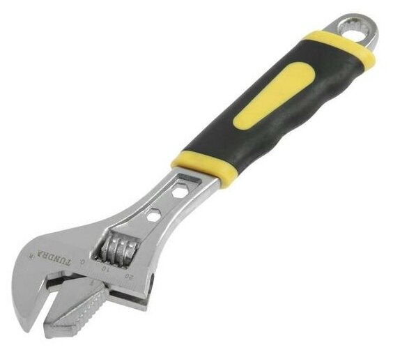 Ключ разводной TUNDRA, 2 варианта зажима, гайки 4-6-12 мм, 2К рукоятка, 200 мм