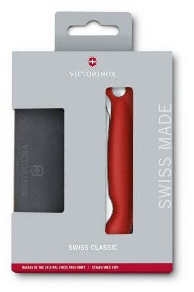 Набор Victorinox Swiss Classic: складной нож для овощей и разделочная доска, красная рукоять
