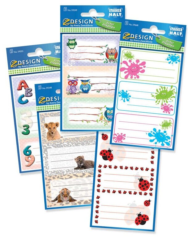 Этикетки Avery Zweckform Z-design 59203/59248/59249/59250/59668 16.5x11.5/70г/м2/5л./белый самоклей.