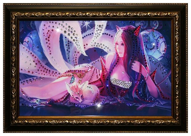 Картина «Лисица» с кристаллами Swarovski, 47х32 см