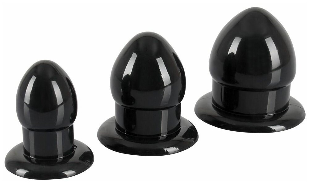 Набор растягивающих анальный вход пробок Anal Stretching Plug Kit, черный, Унисекс, термопластичная резина (TPR),
