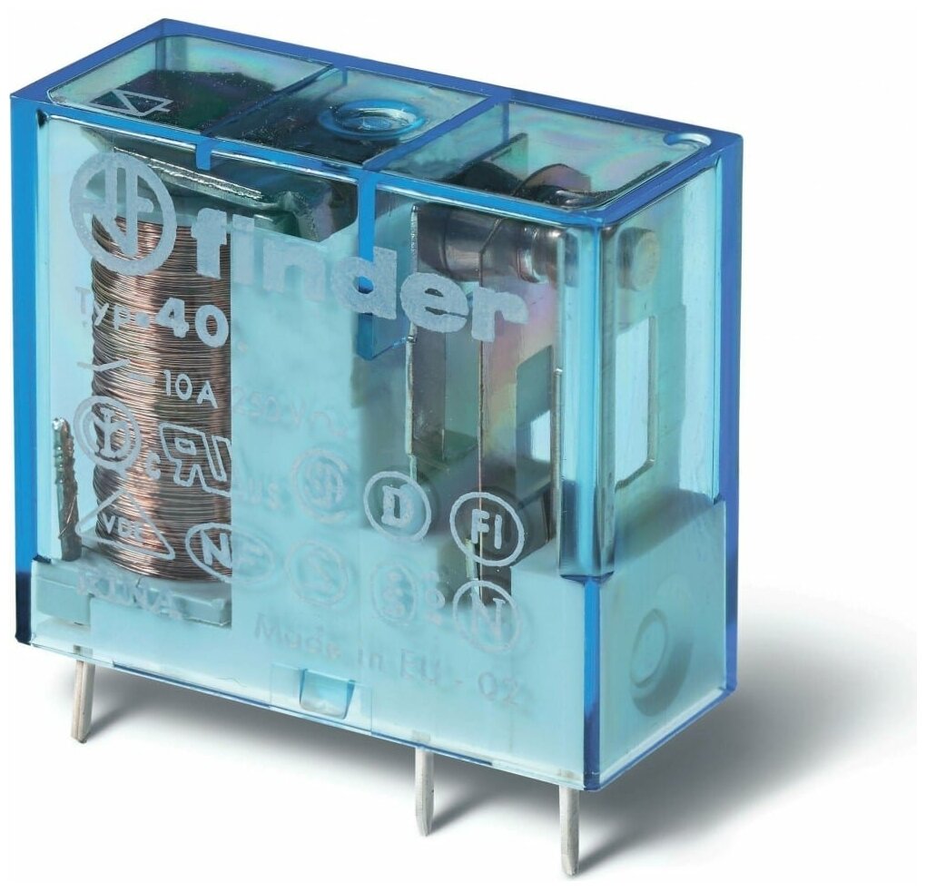 Миниатюрное реле Finder 1 перекидной контакт 10А, = 24В DC, 405190240000