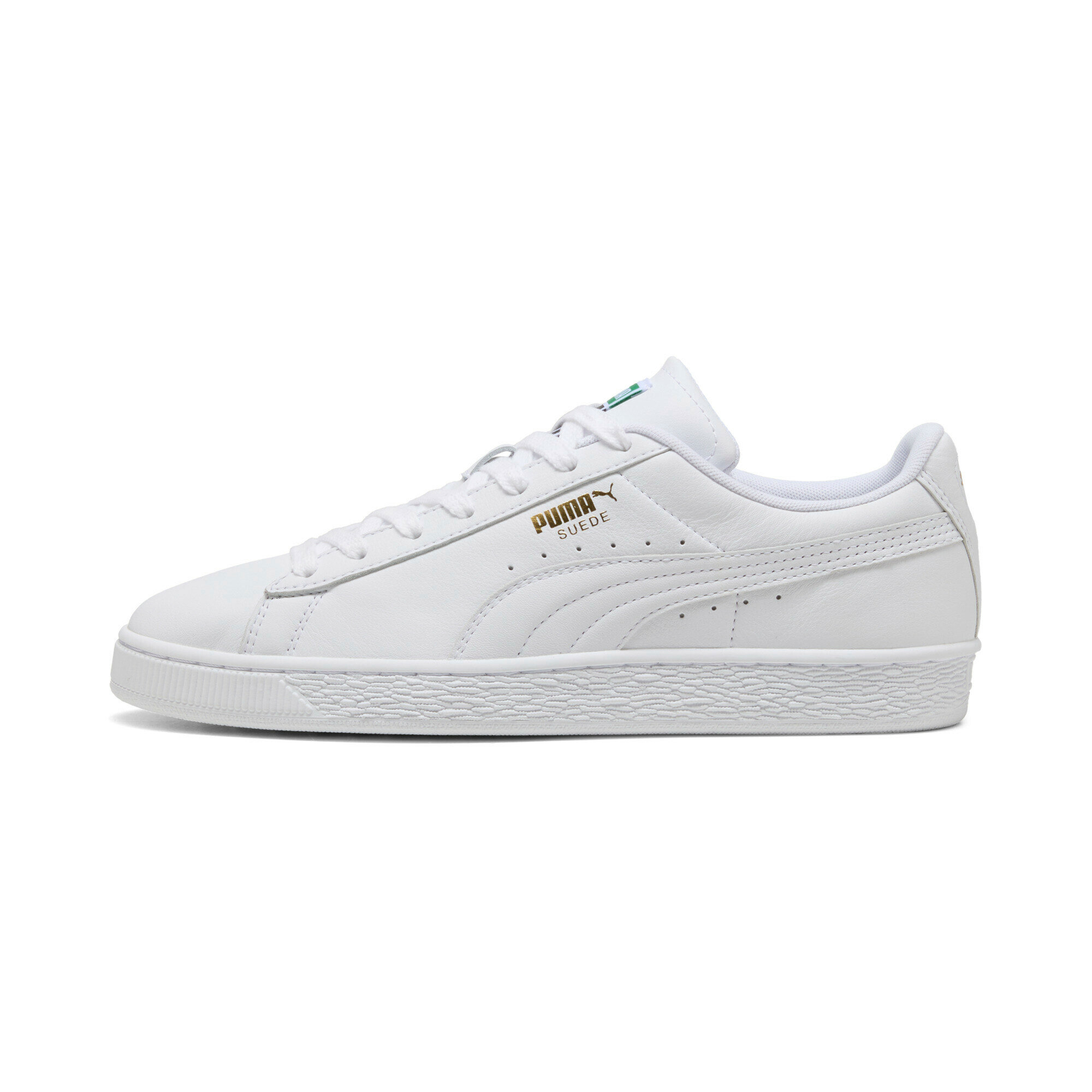 Кроссовки PUMA Suede, полнота 6 (RU)/ на среднюю стопу, размер 3K, белый