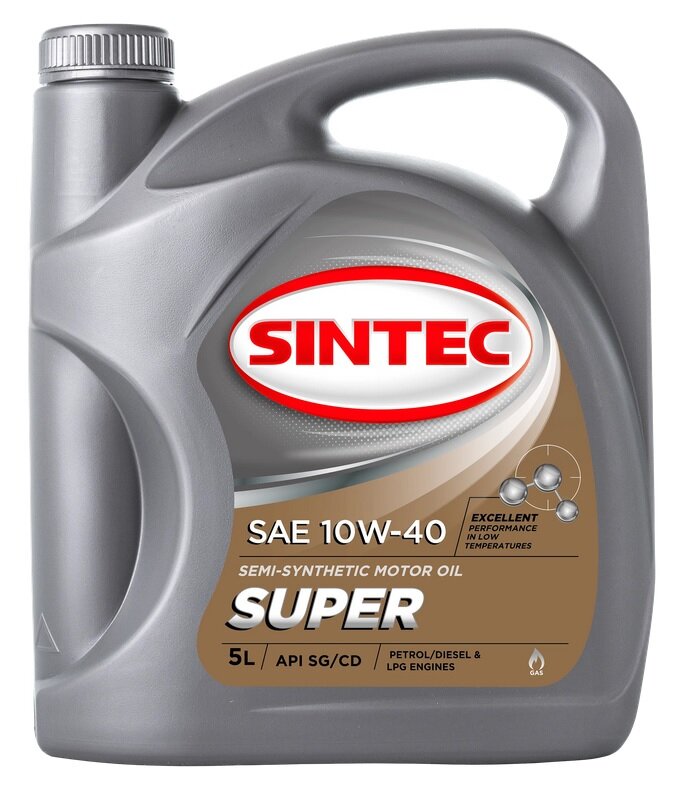Полусинтетическое моторное масло SINTEC Super 10W-40 SAE API SG/CD, 5 л