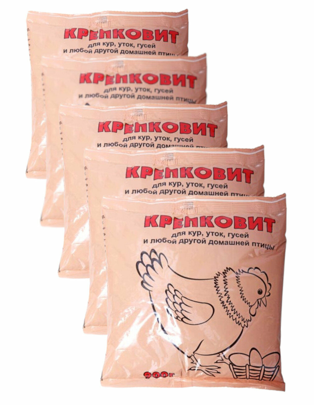 Кормовая добавка Премикс Крепковит (для кур, уток, гусей) , 5 пакетов * 900 г
