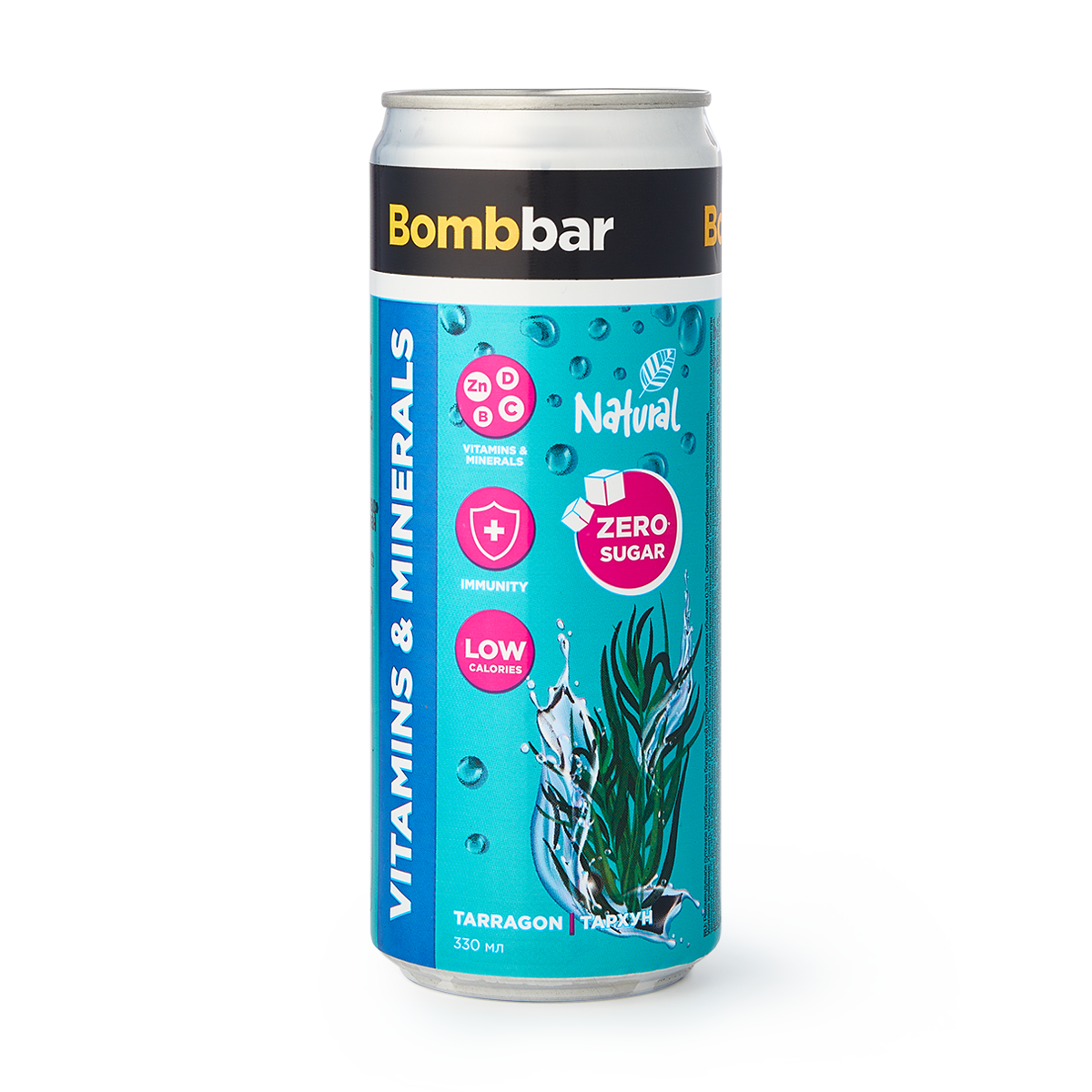 Лимонад витаминизированный Тархун Bombbar, без сахара, 330 мл