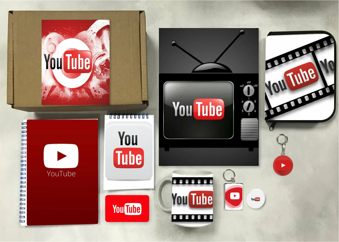 Подарочный бокс GOODbrelok принт "Ютуб, YouTube" - 0009