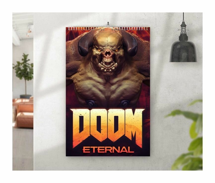 Календарь GOODbrelok Настенный перекидной Принт А3 "Дум Doom" - 4