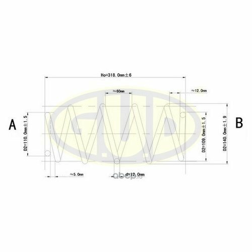 Пружина подвески G.U.D gcs063448 для Opel Vectra (1995-2003)