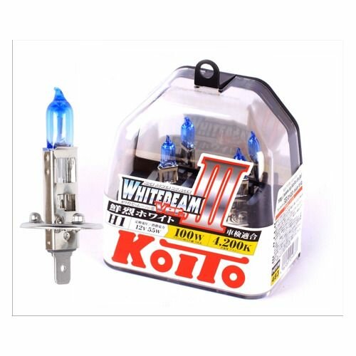 Лампа автомобильная галогенная KOITO P0751W, H1, 12В, 100Вт, 2шт