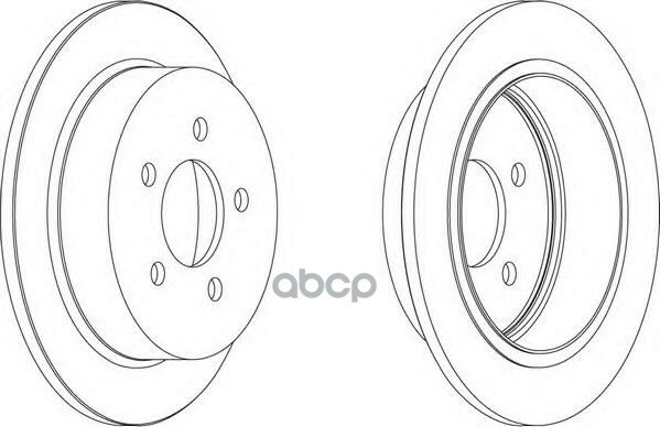 Тормозной диск Jeep Grand Cherokee 2.5TD 95-12/98 rear, 3.1TD 98-3/99 rear, 4.0i 95-3/99 rear, 5.2 95-3/99 rear Ferodo арт. D.