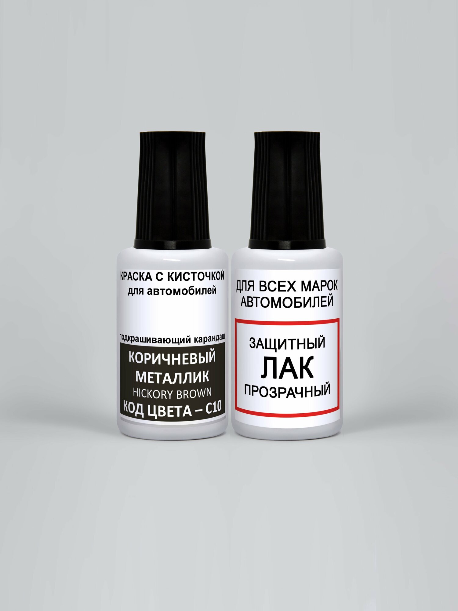 ADC Paint Краска для сколов во флаконе с кисточкой C10 Mitsubishi Коричневый металлик, Hickory Brown, краска+лак 2 предмета 35мл