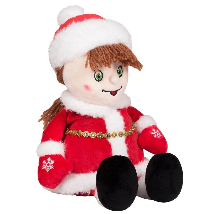 Декоративная новогодняя упаковка (мягкая игрушка) из текстильных материалов к 2026 г. "Снегурочка в красном" арт. YSC-20137. Вместимость - до 500 г