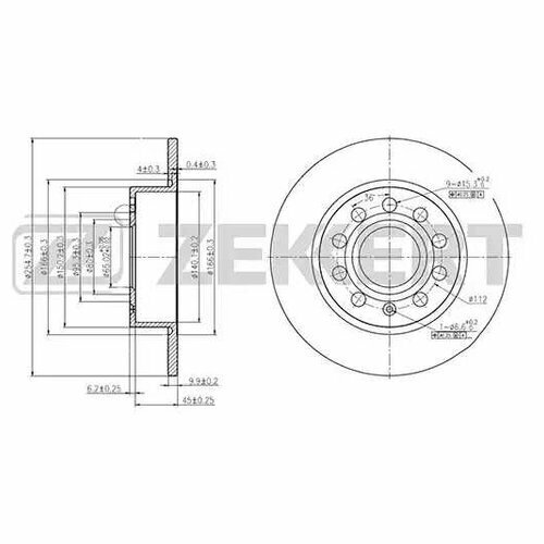 Диск тормозной задний ZEKKERT bs5044