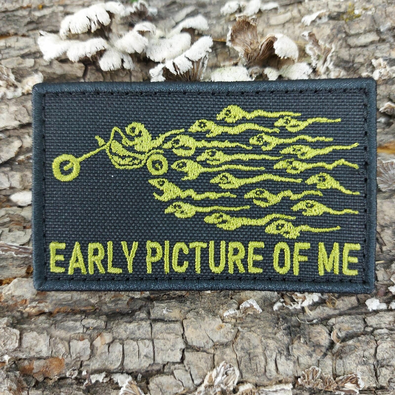 Нашивка ( шеврон патч patch ) тактическая Мое раннее фото вышитая на липучке 8х5 оливковая