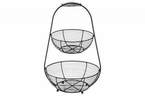 Корзина EL Casa для фруктов "Черная" 28*26,5*43 см двухъярусная