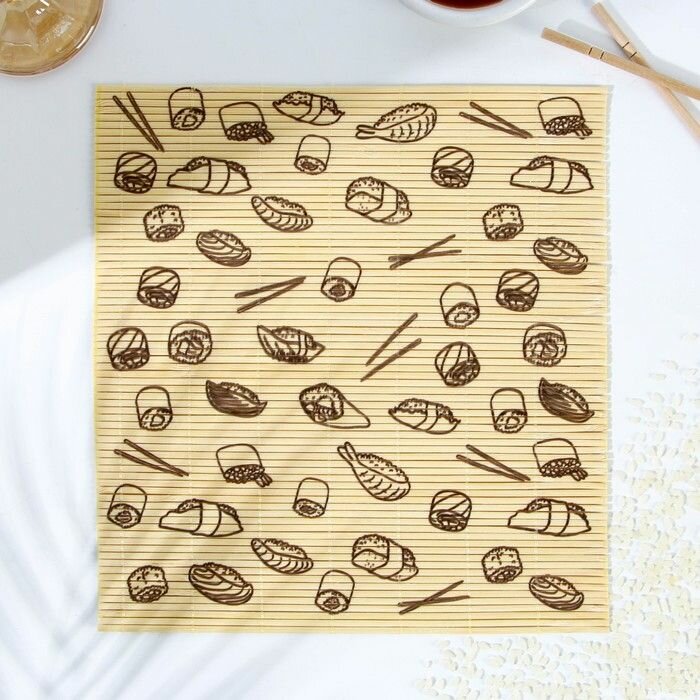 Циновка Макису для приготовления суши и роллов Суши , 22 х 24 см