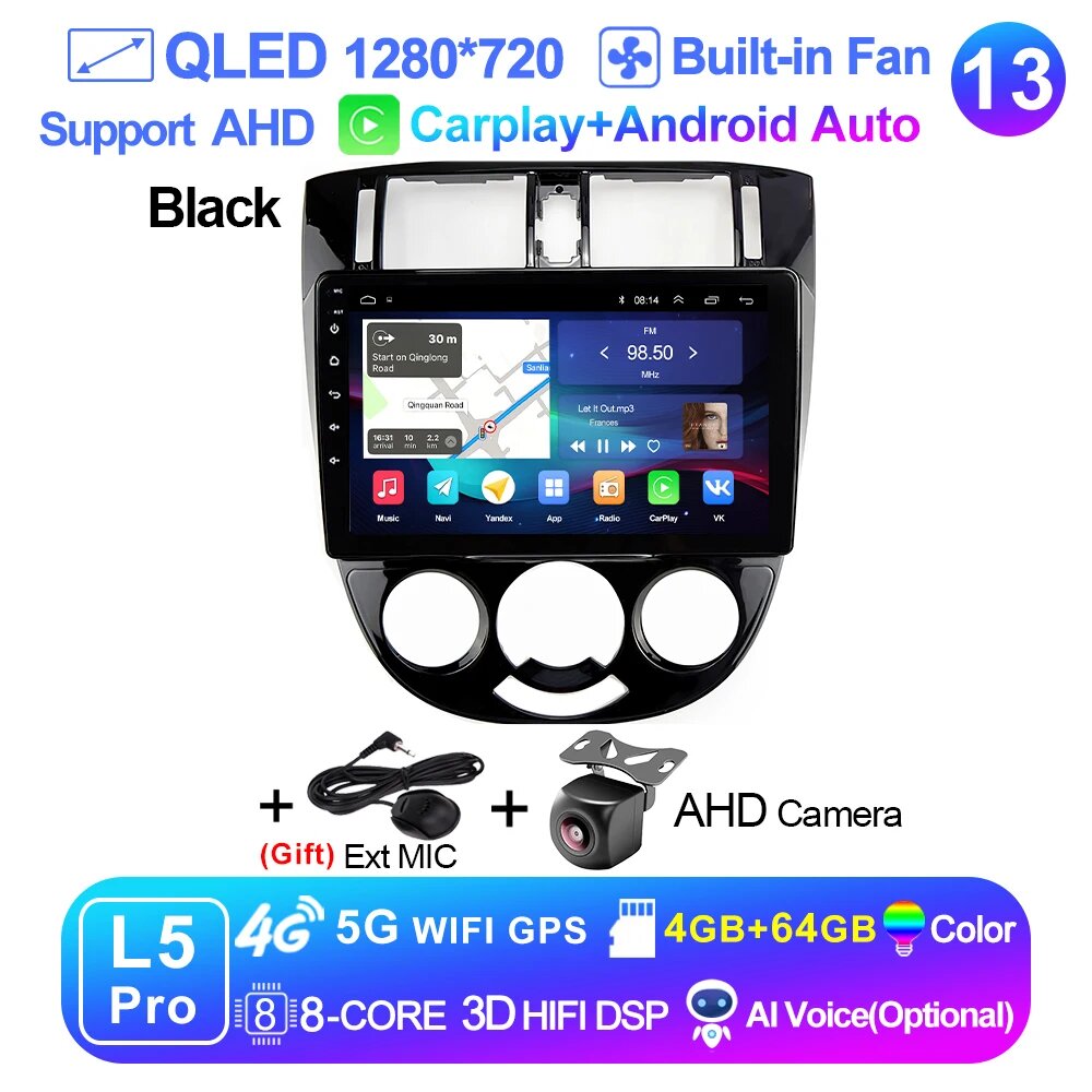 LEHX L6Pro 2 din Android 14 Автомобильный радиоприемник для Chevrolet Lacetti J200 для Buick Excelle Hrv для Daewoo Gentra 2 Carplay Stereo gps B L5Pro(4-64GB)CAM