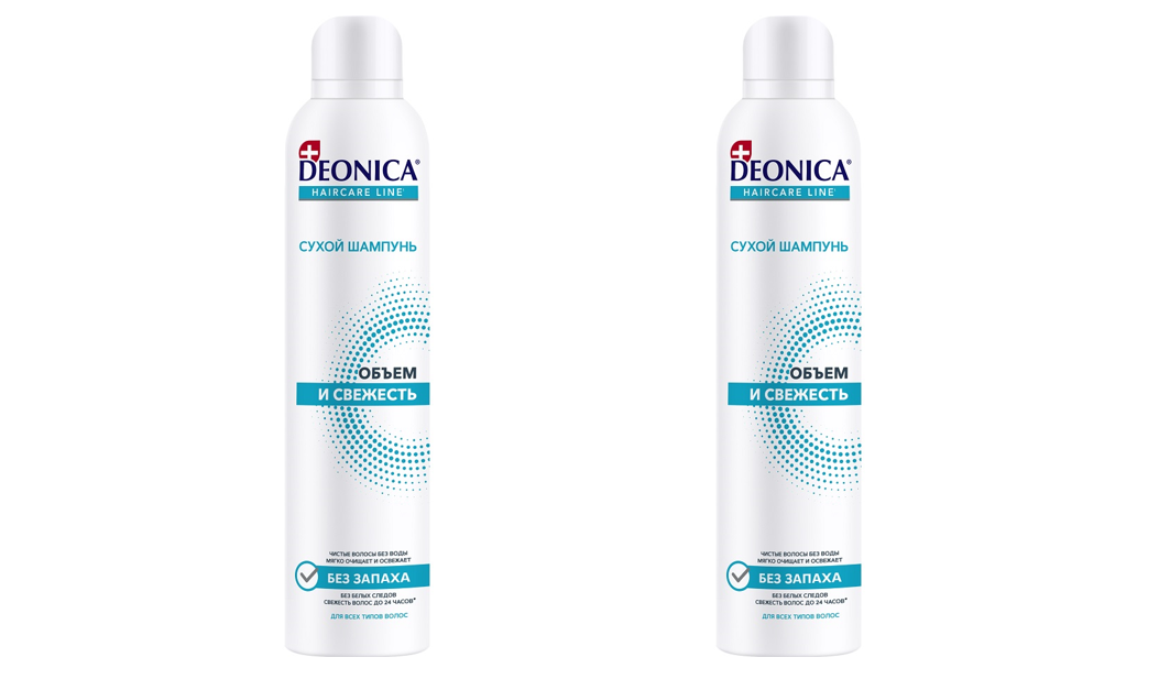 Сухой шампунь для волос Deonica, несмываемое средство для объема и свежести волос, 250 мл, 2 шт
