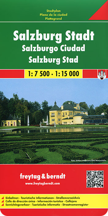 Зальцбург и окрестности. Карта. Salzburg City Plan. Salzburg Stadt Gesamtplan 1:7 500-1:15 000