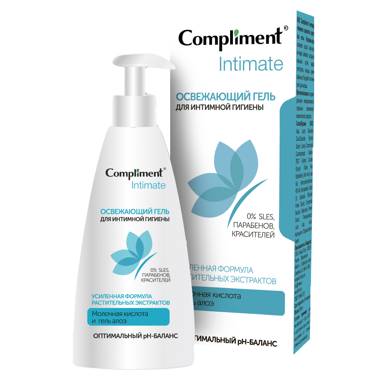 Освежающий гель для интимной гигиены Intimate, 250 мл, Compliment