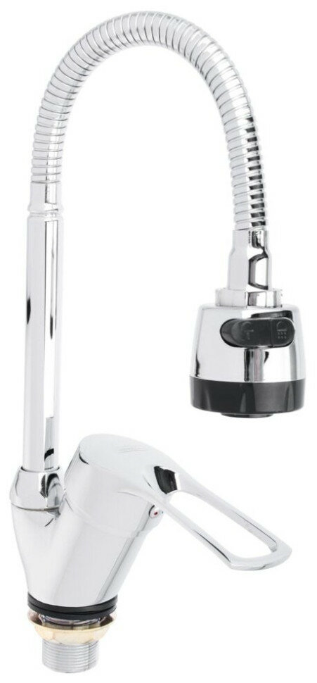 СоюзКран SK01-F128 (567-079), Смеситель для кухни, гибкий излив, керамический картридж 40мм, хром, цинк