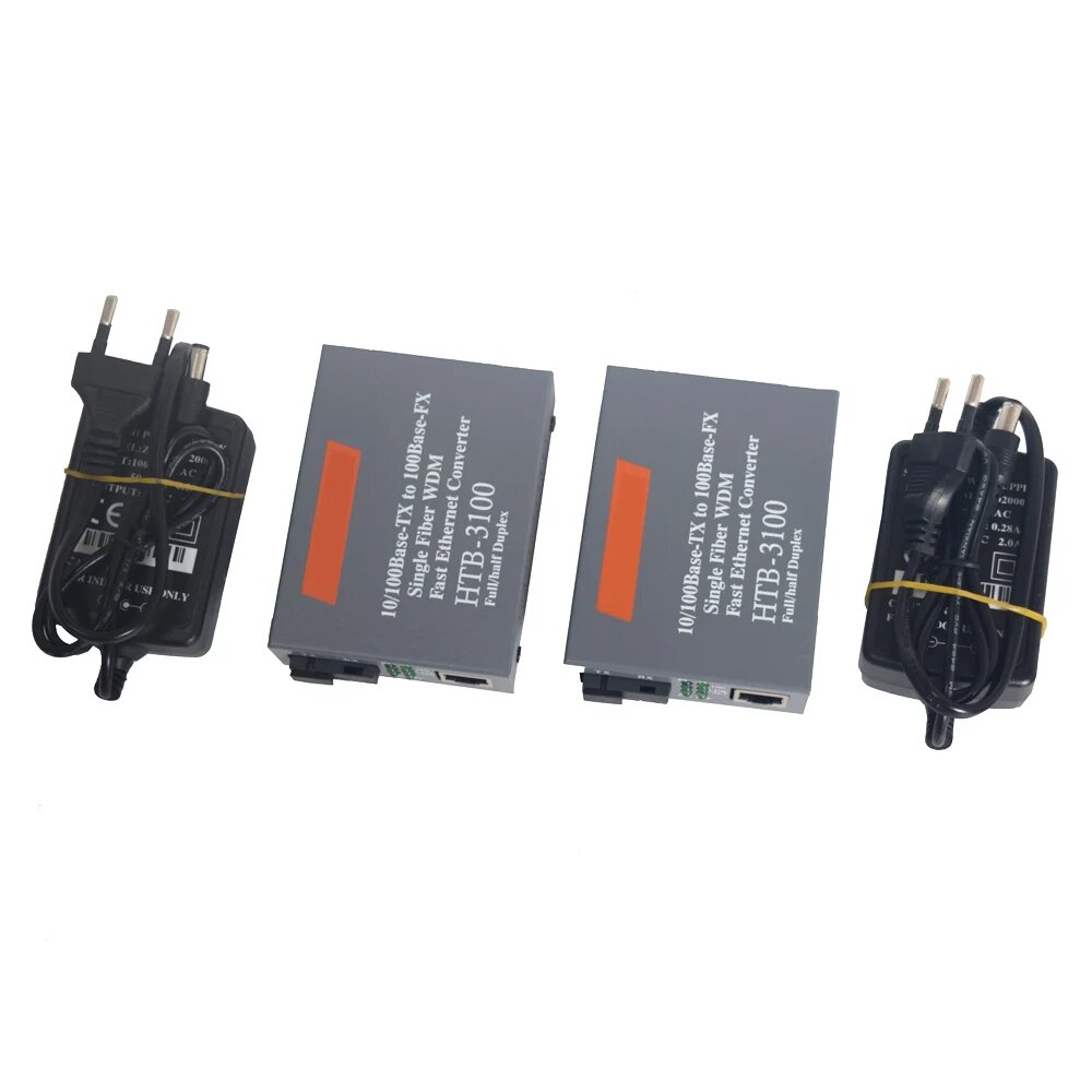TRENSBATTER HTB-3100 Одноволоконный медиа-конвертер Big EU adapter