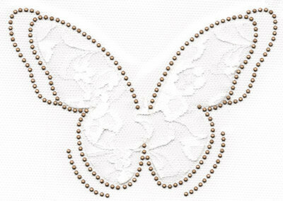 RTM-68 Термотрансфер бабочка 129x91 мм под золото для нанесения на ткань хлопок синтетика