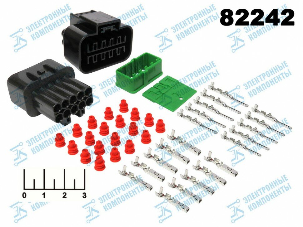 Разъем 10pin в комплекте 2.2мм влагозащищенный DJ7101Y-2.2-21/11