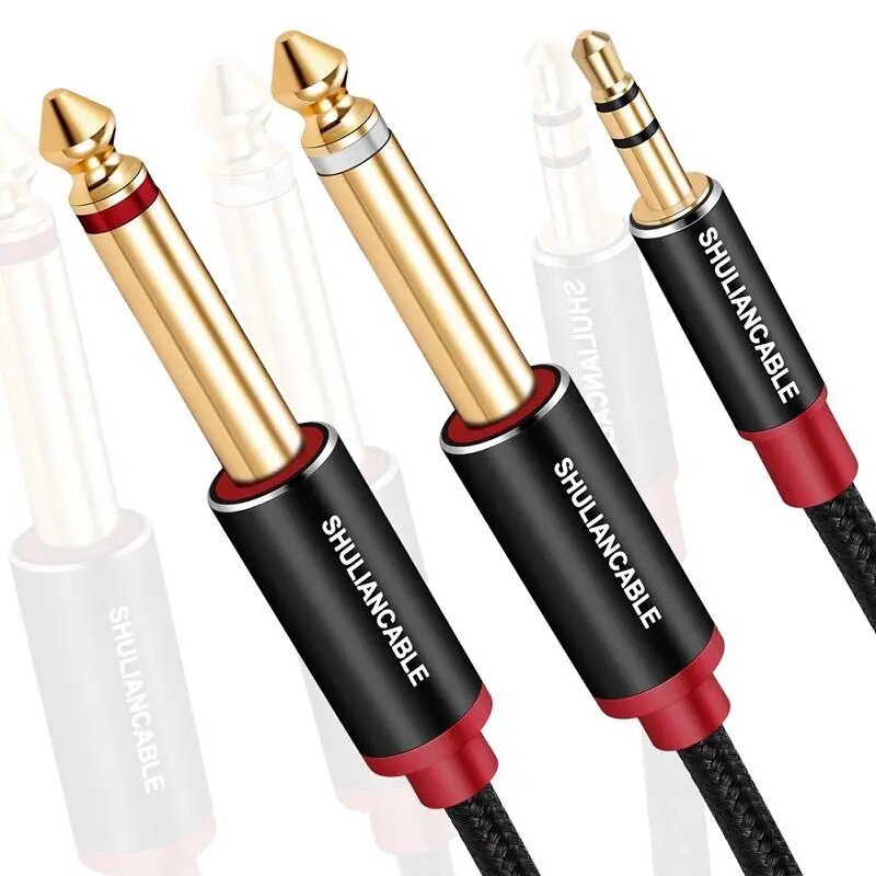 Shuliancable кабель 3,5 мм TRS на Dual 6,35 мм TS 3 м