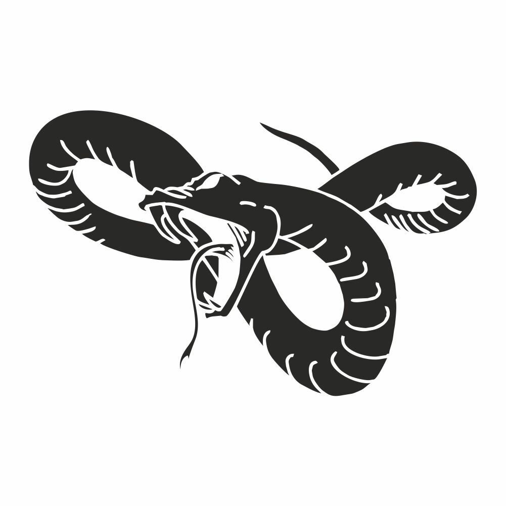 Наклейка "Змея" 550х400мм, черная (плоттер), Арт рэйсинг